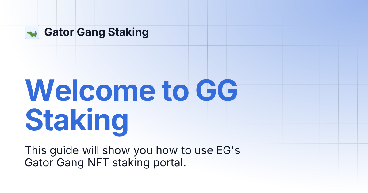 Welcome to GG Staking | Gator Gang Staking